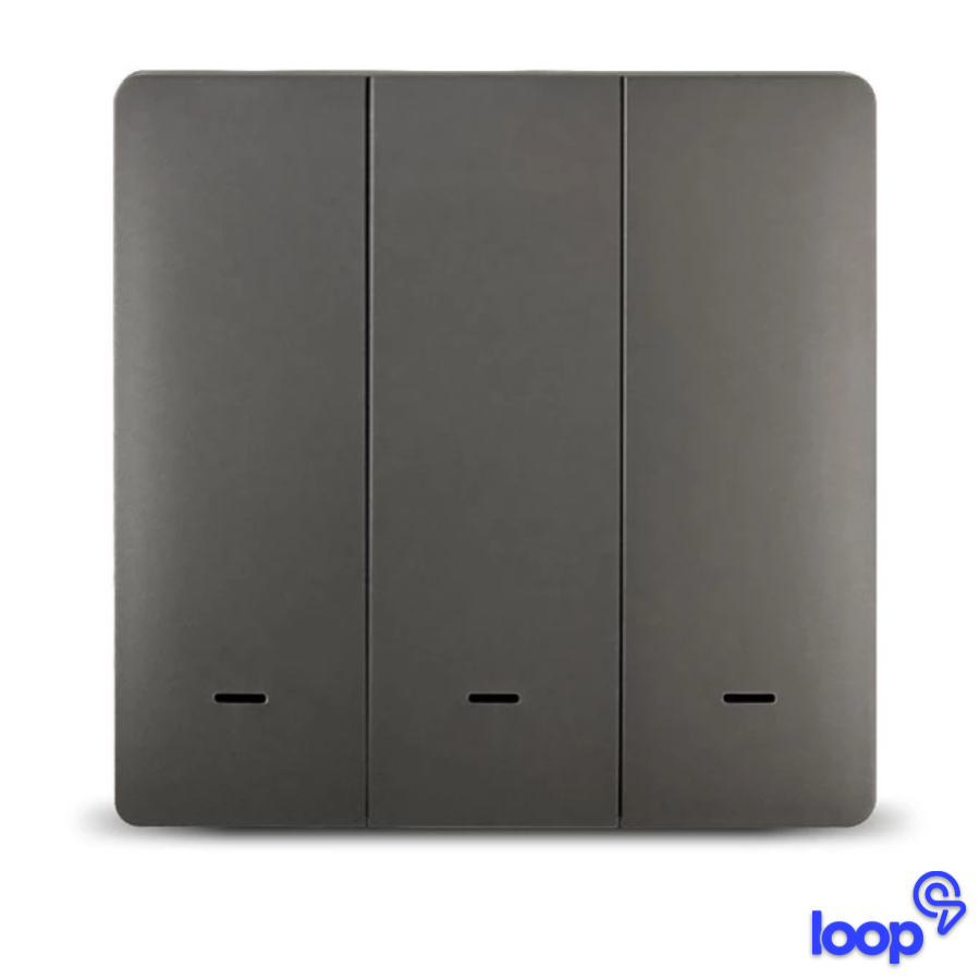 Loop Smart Switch 3 Gang Grey Plastic