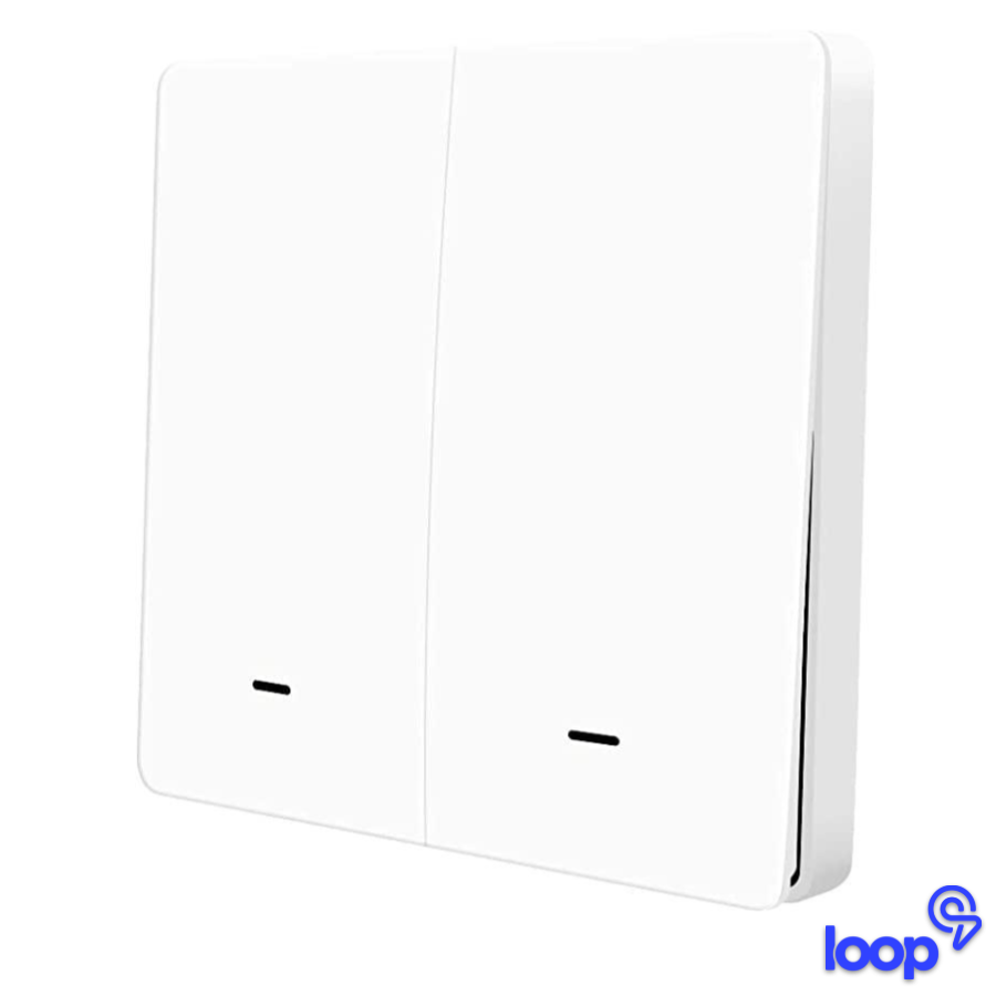 Loop Smart Switch 2 Gang White Plastic